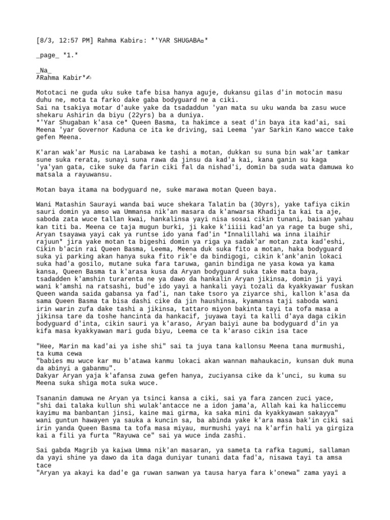 'YAR SHUGABA COMPLETE | PDF