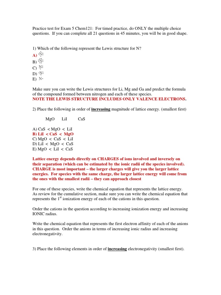 Chem Test 5 | PDF | Chemical Bond | Ion