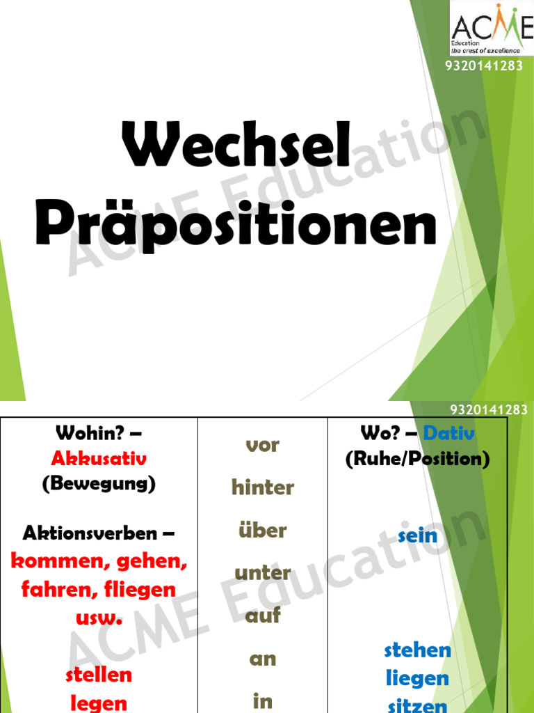 Wechsel Prepositions | PDF