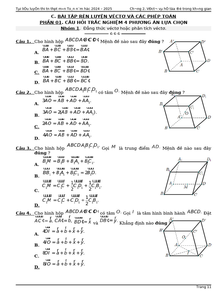 (HHKG C2-L P 12) 1. Véctơ Và Các Phép Toán Trong KG P2 | PDF