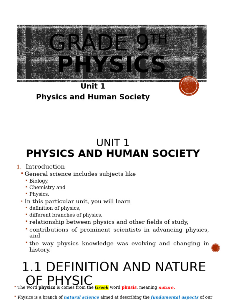 Grade 9th Physics | PDF