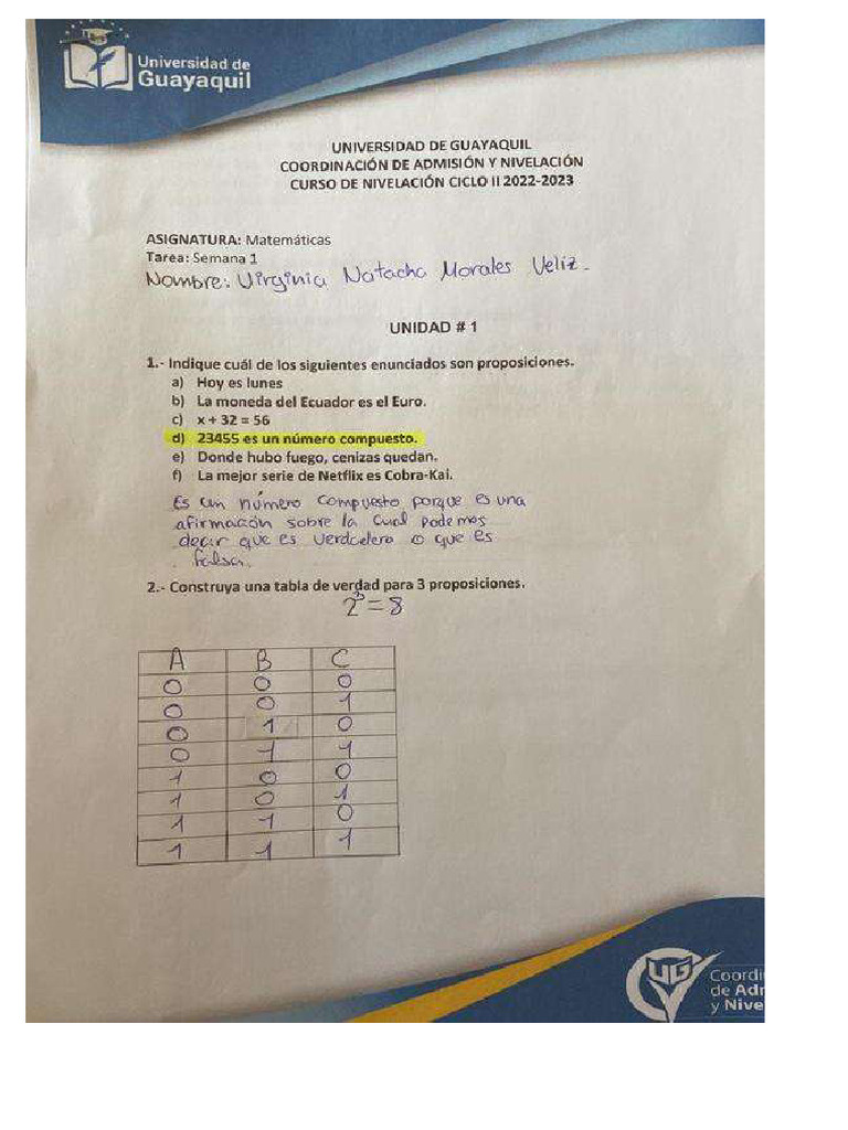 Tarea 1 Mate - Compressed | PDF