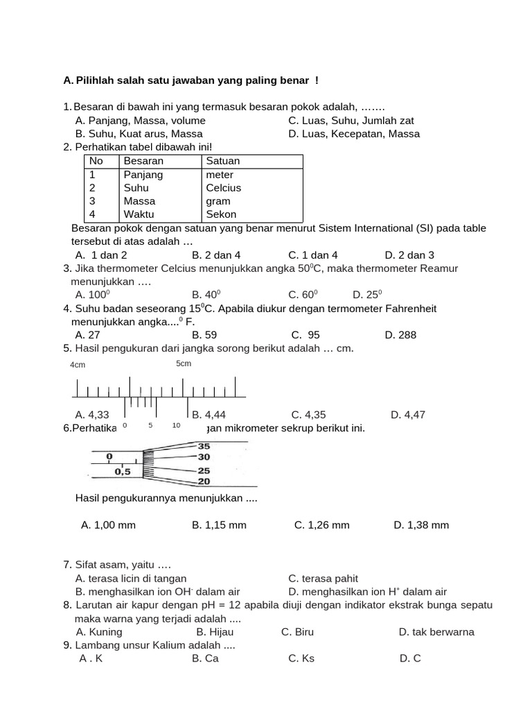 Soal Ipa Uas KLS 7 | PDF