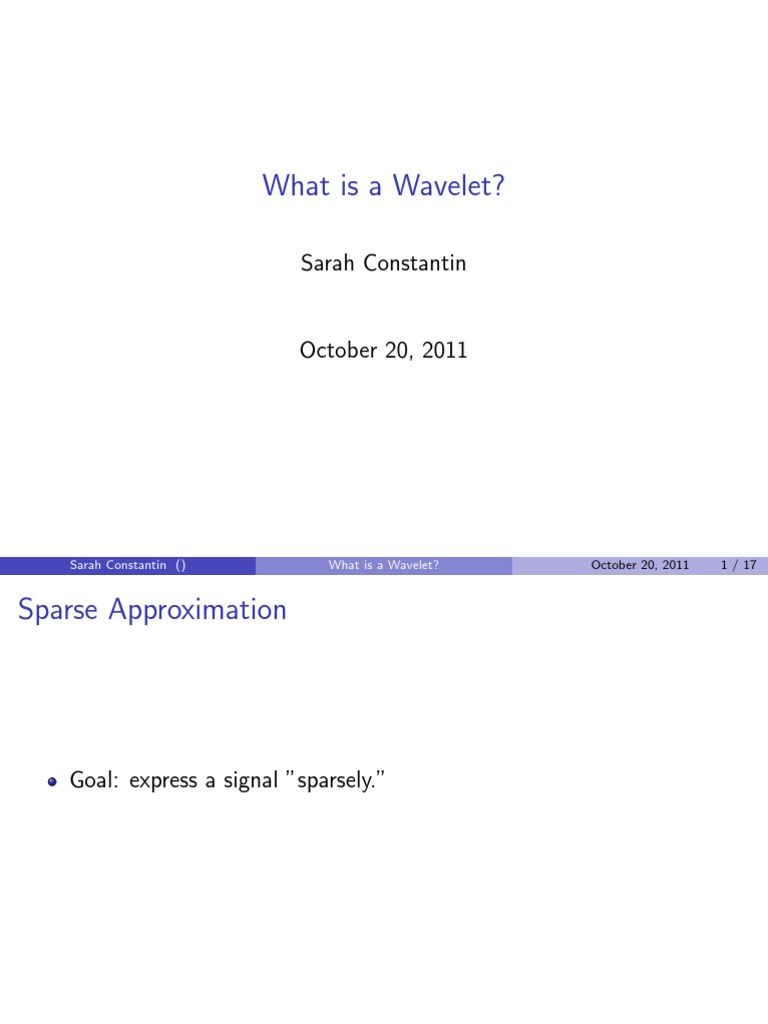 Wavelets | PDF | Wavelet | Multidimensional Signal Processing