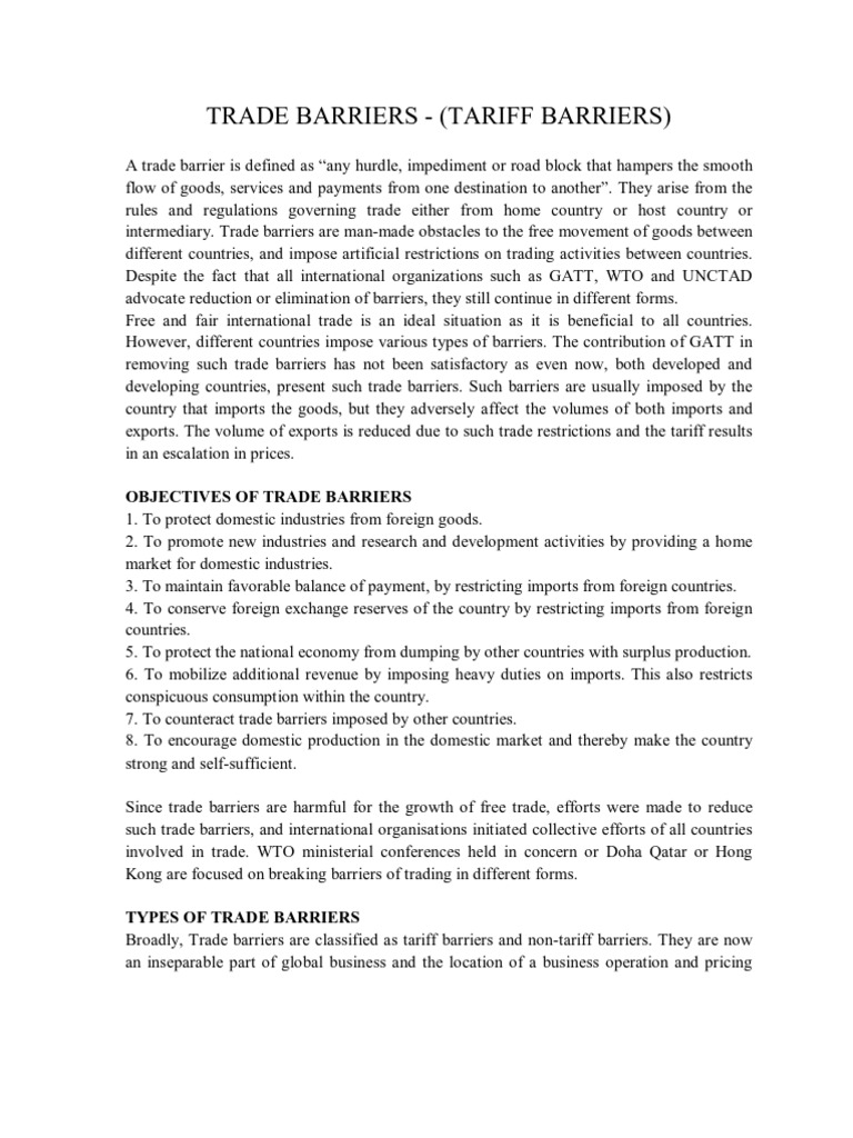 Understanding Trade Barriers | PDF | Finance & Money Management