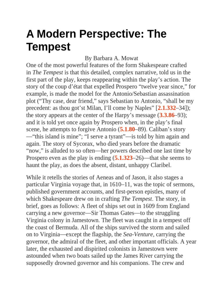 A Modern Perspective - THE TEMPEST | PDF