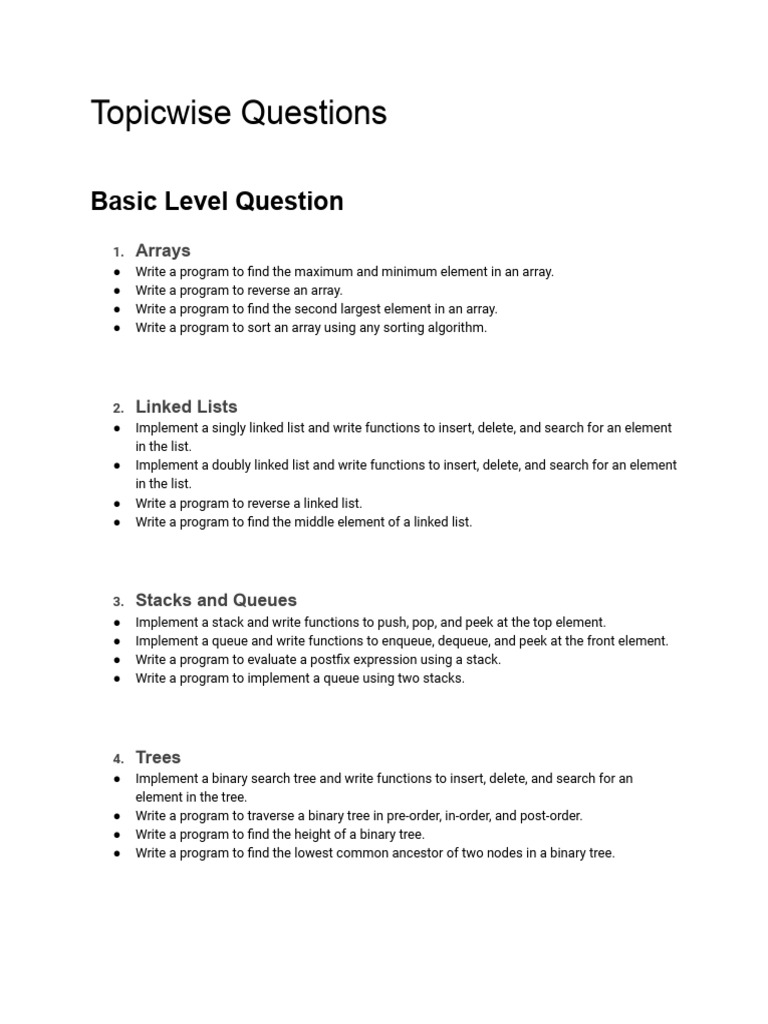 DSA Basic Question | PDF