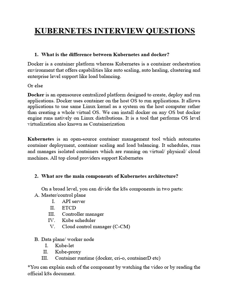 Kubernetes Interview QnA | PDF