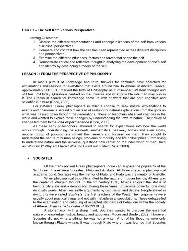 Lesson 1 Understanding The Self | PDF