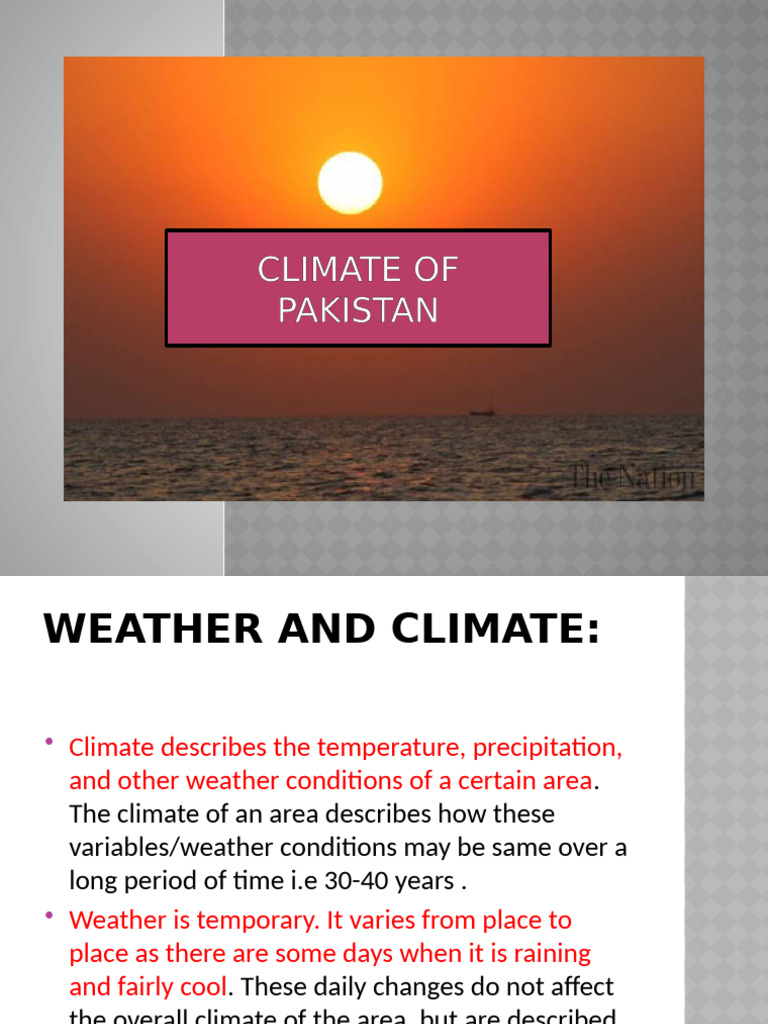 1 - Climate Zone of Pakistan | PDF