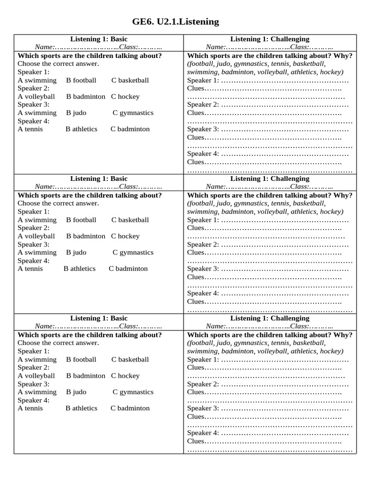 Handout 1.listening | PDF