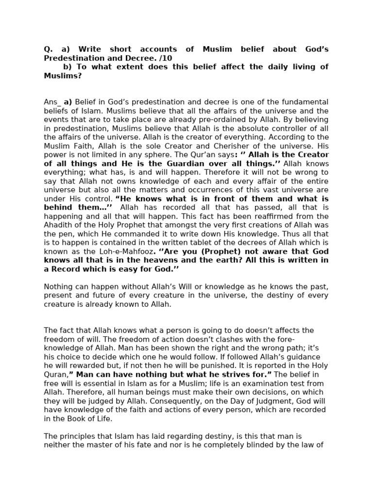 Predestination and Decree | PDF