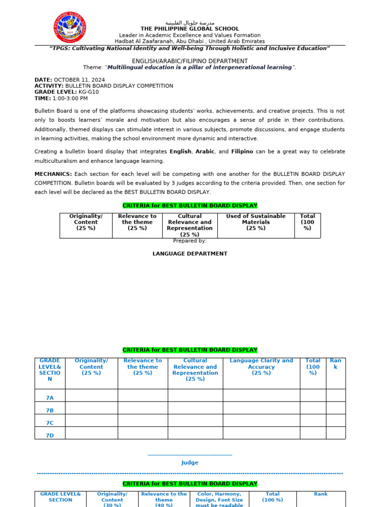 BULLETIN-BOARD-MECHANICS-CRITERIA-with-ARABIC-ENGLISH-FILIPINO ...