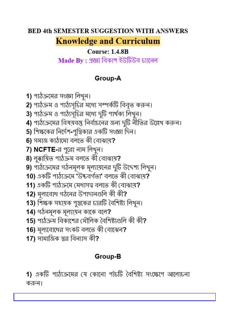1 4 8b B Ed 4th Sem Pdf