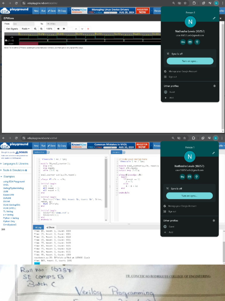 Batch C 10257 Verilog Exp2 Counter | PDF