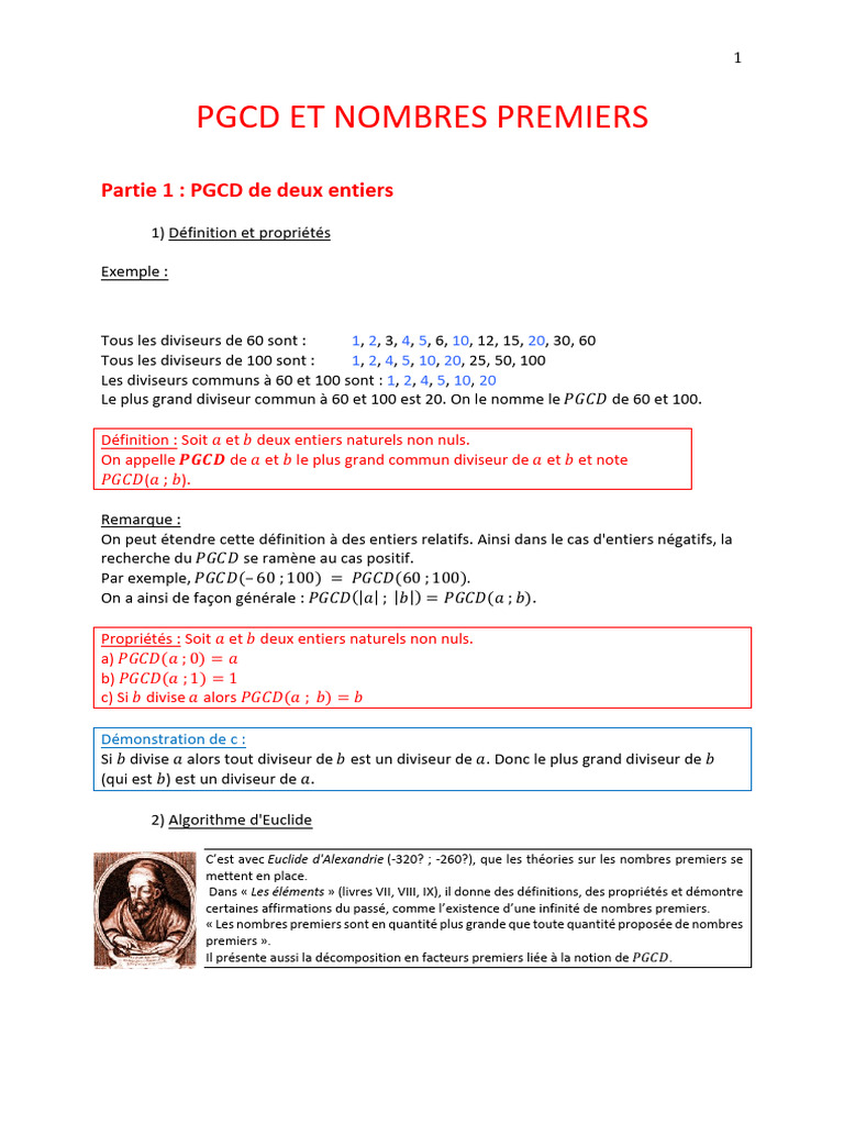 PGCD PPCM PD | PDF