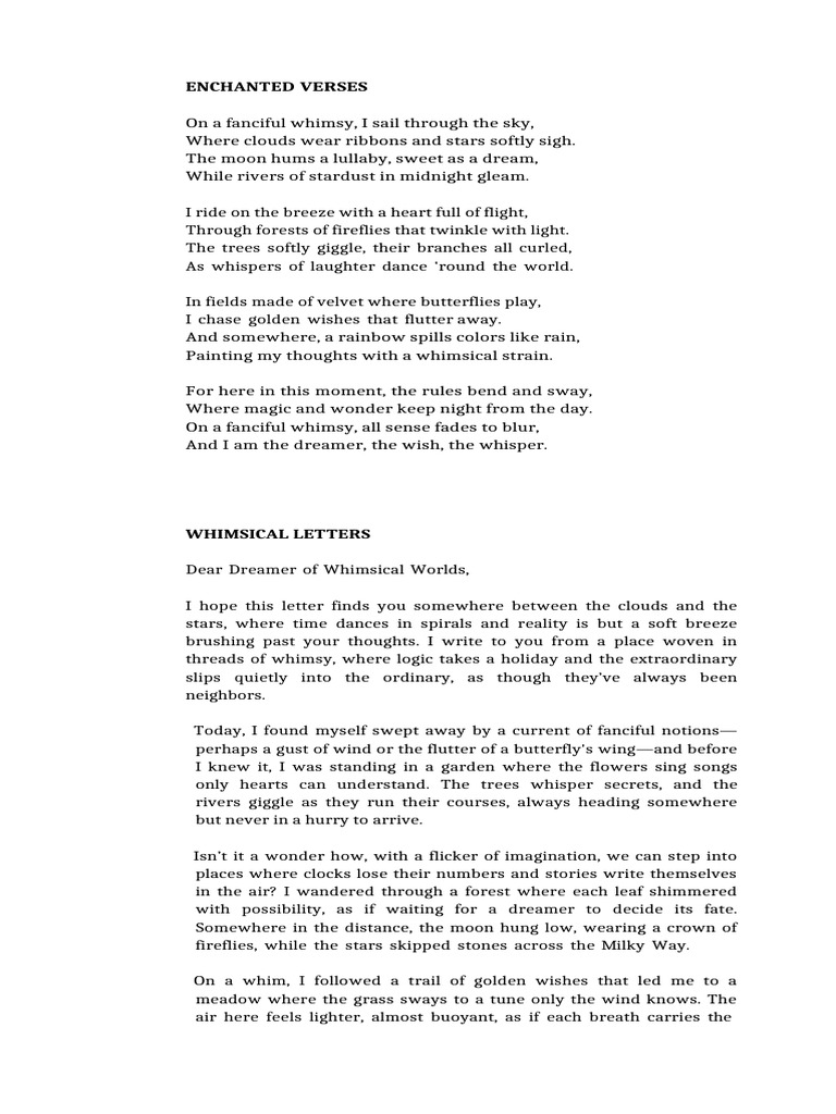 Writing (Letters Short Story and Poem) | PDF