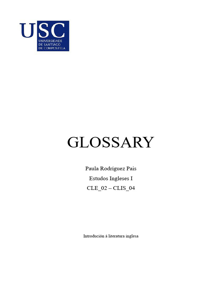 Course Glossary Paula Rodriguez Pais | PDF