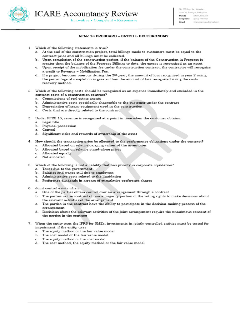 Icare 05 Afar First PB | PDF | Partnership | Finance & Money Management