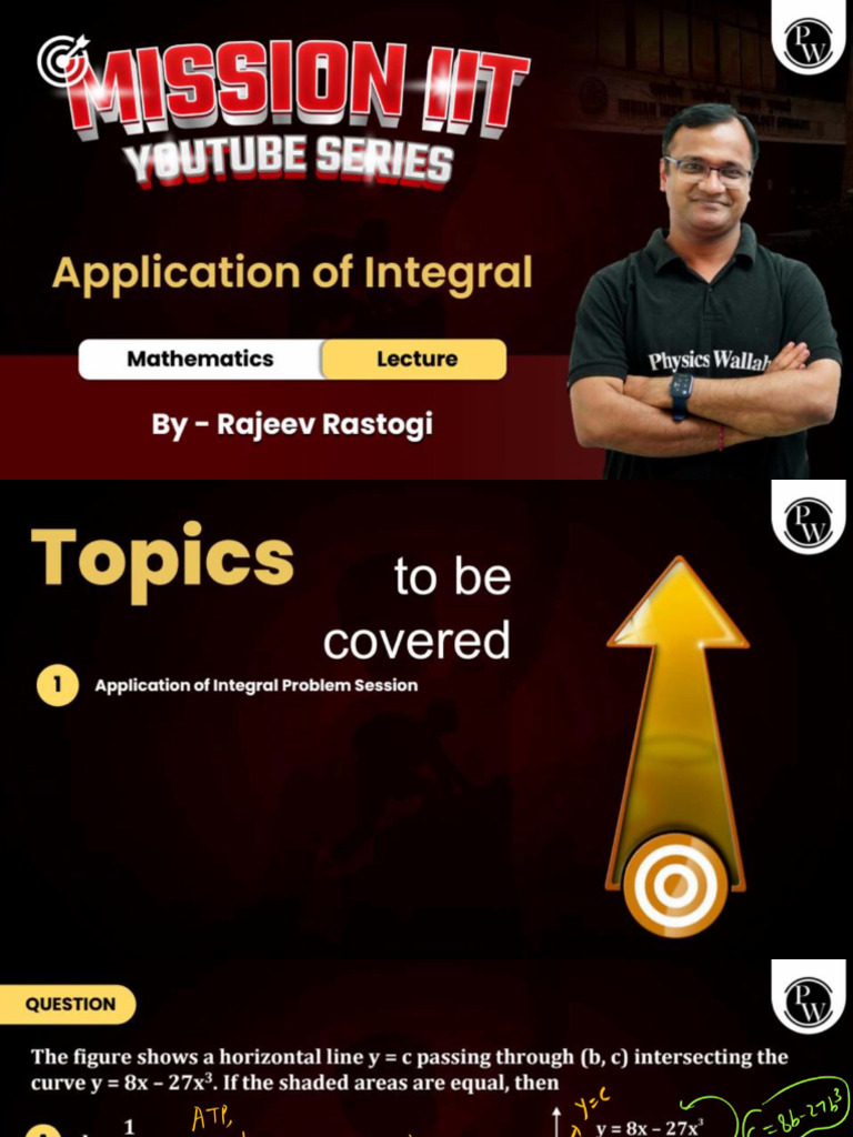 Application of the Integral - Toughest PYQs Class Notes | PDF