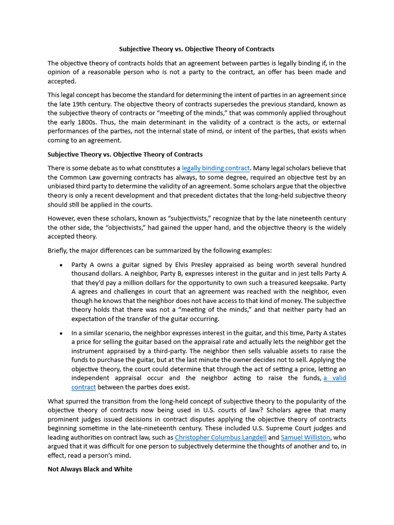 Subjective and Objective Approach | PDF