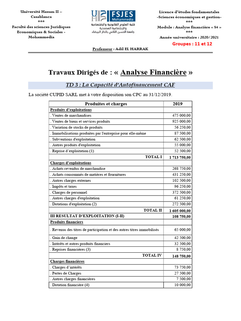 TD 3 Caf A.el Harrak 2021 | PDF