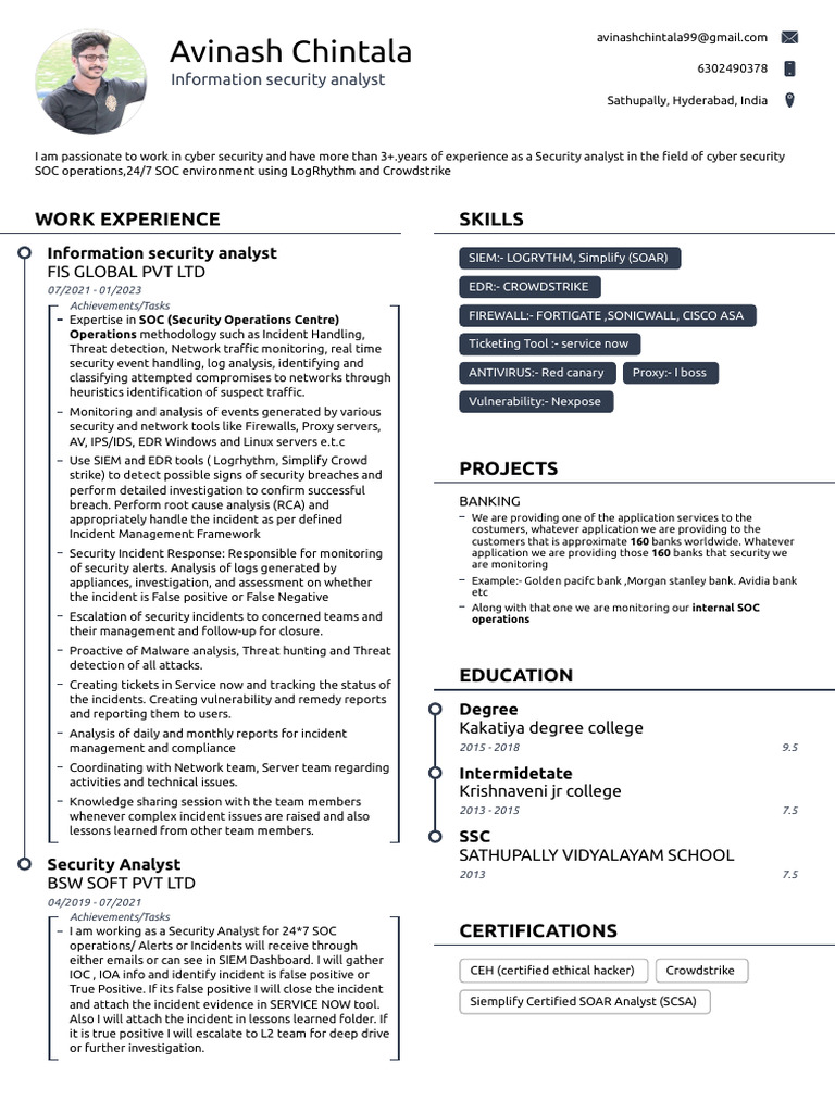 Avinash's Resume | PDF