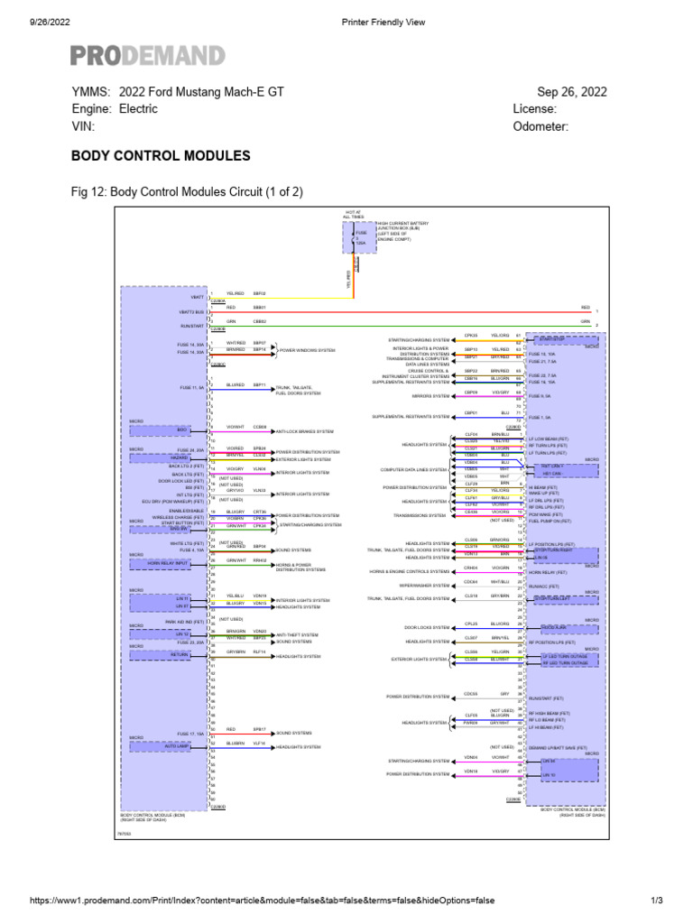 2022 Mustang Mach E Pinouts For BCM | PDF | Trunk (Car) | Automotive ...