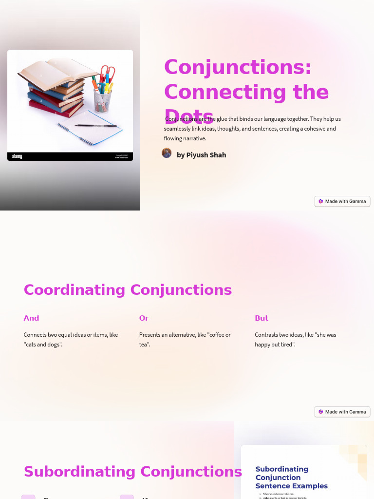 Conjunctions Connecting The Dots | PDF