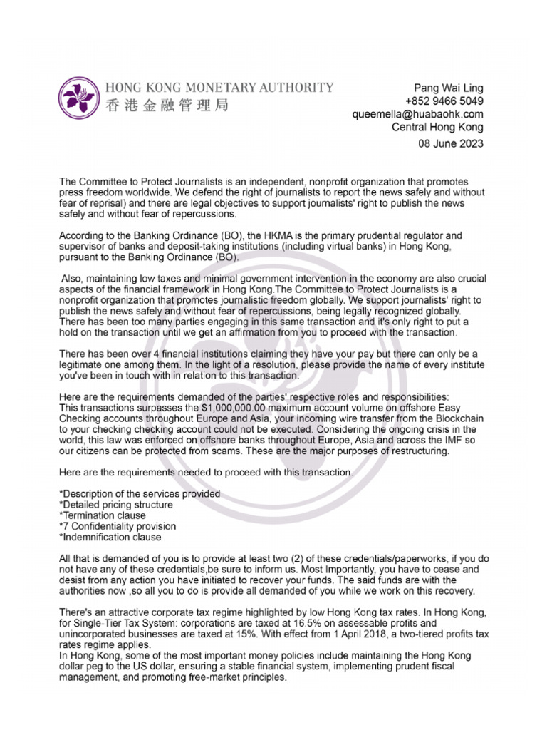 HKMA Letter | PDF