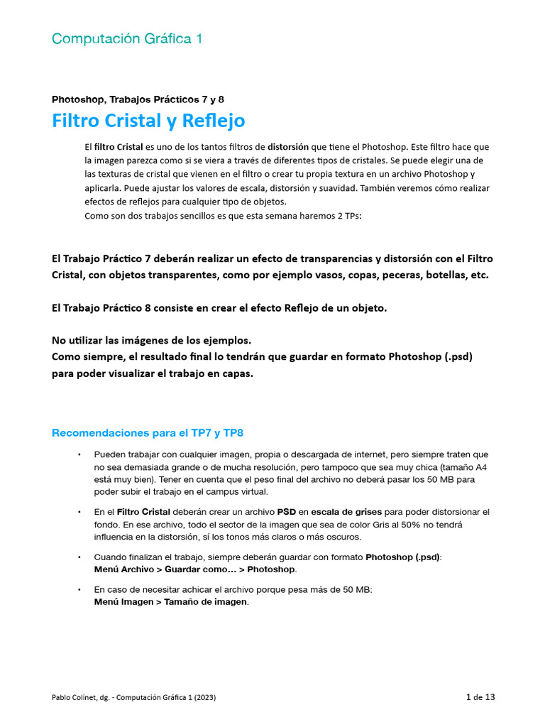 8 - TP7 y TP8 Cristal y Reflejo | PDF