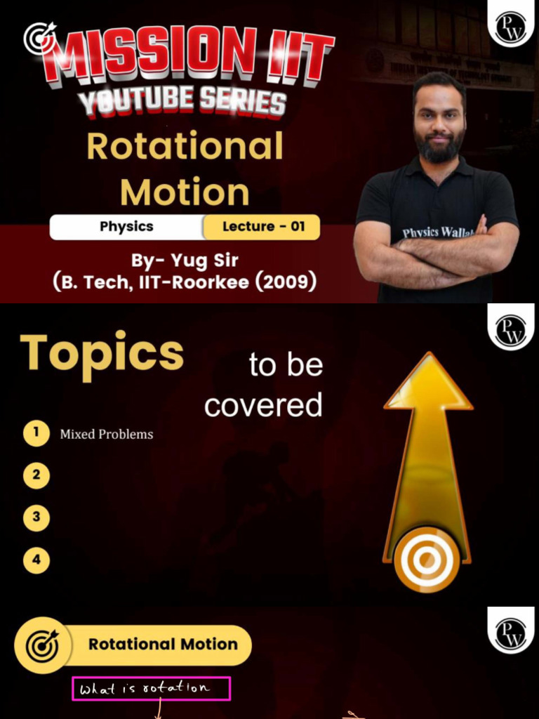 Rotational Motion - Toughest PYQs Class Notes | PDF