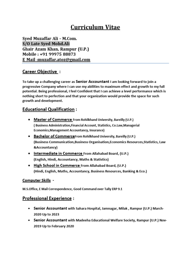 Syed Muzaffar Ali - CV-1 | PDF