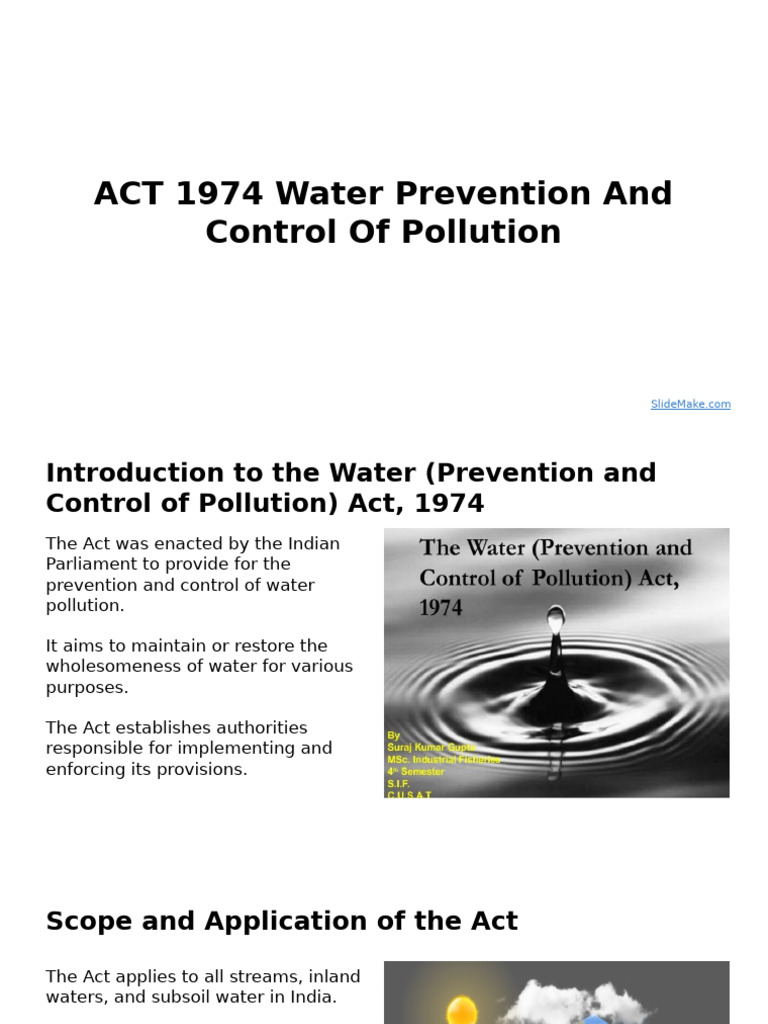 Water Pollution Control Act 1974 Overview | PDF | Environmental Impact ...
