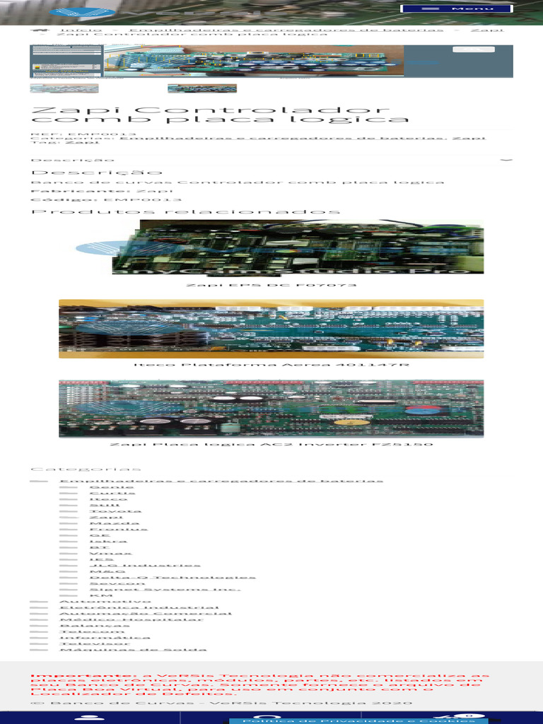 Zapi Controlador Comb Placa Logica Banco de Cur | PDF