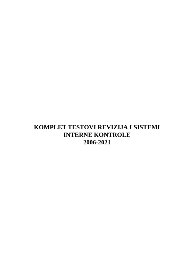 Komplet Testovi REVIZIJA CR Do 2021 | PDF