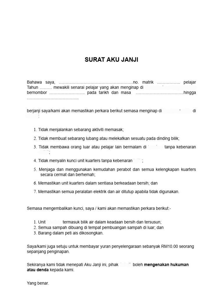 Surat Aku Janji | PDF