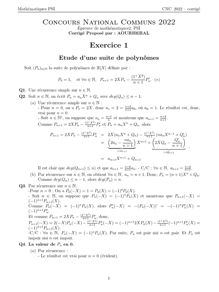 Maths 2 2022 Corrige | PDF