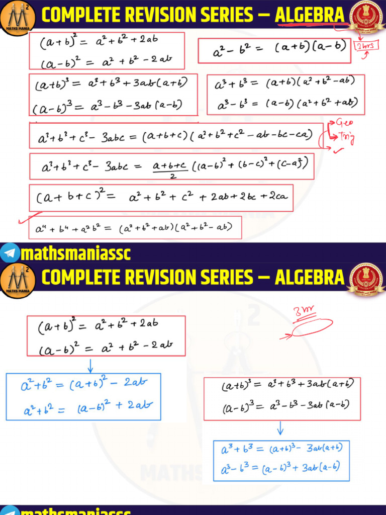 Algebra Revision | PDF