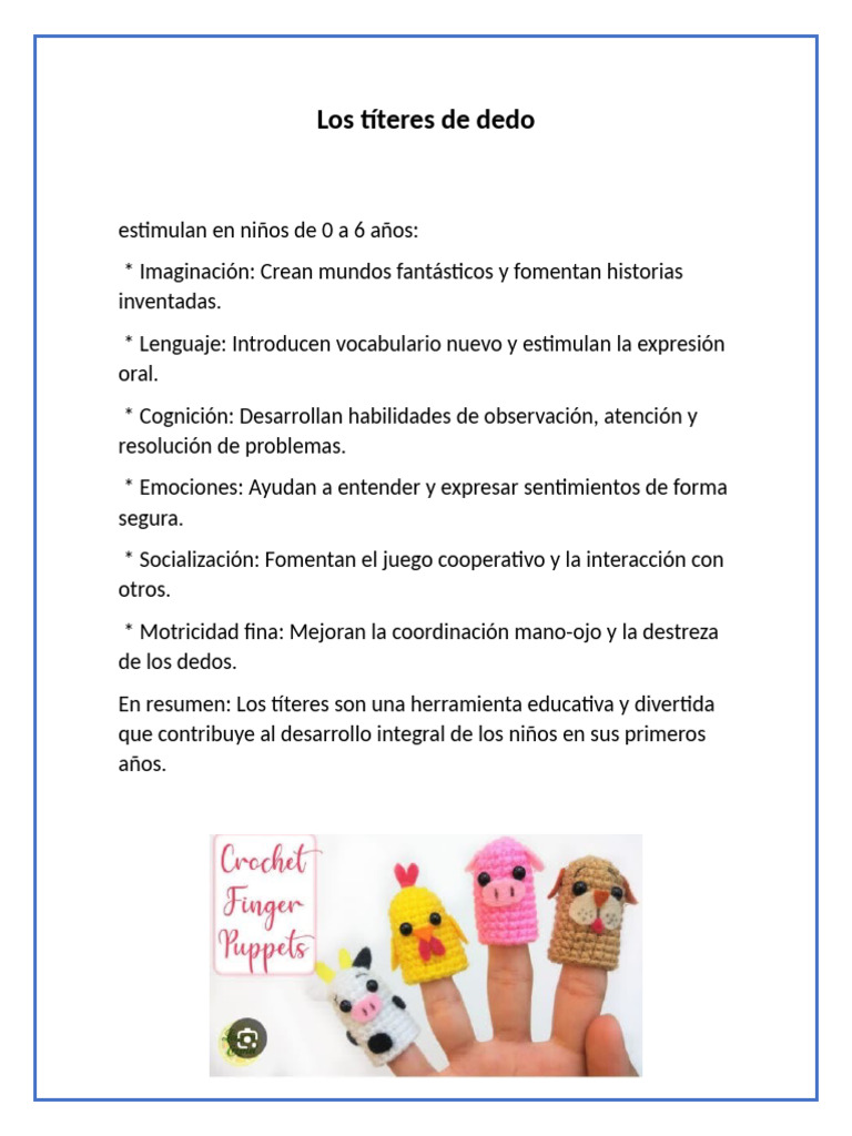 Los Títeres de Dedo | PDF