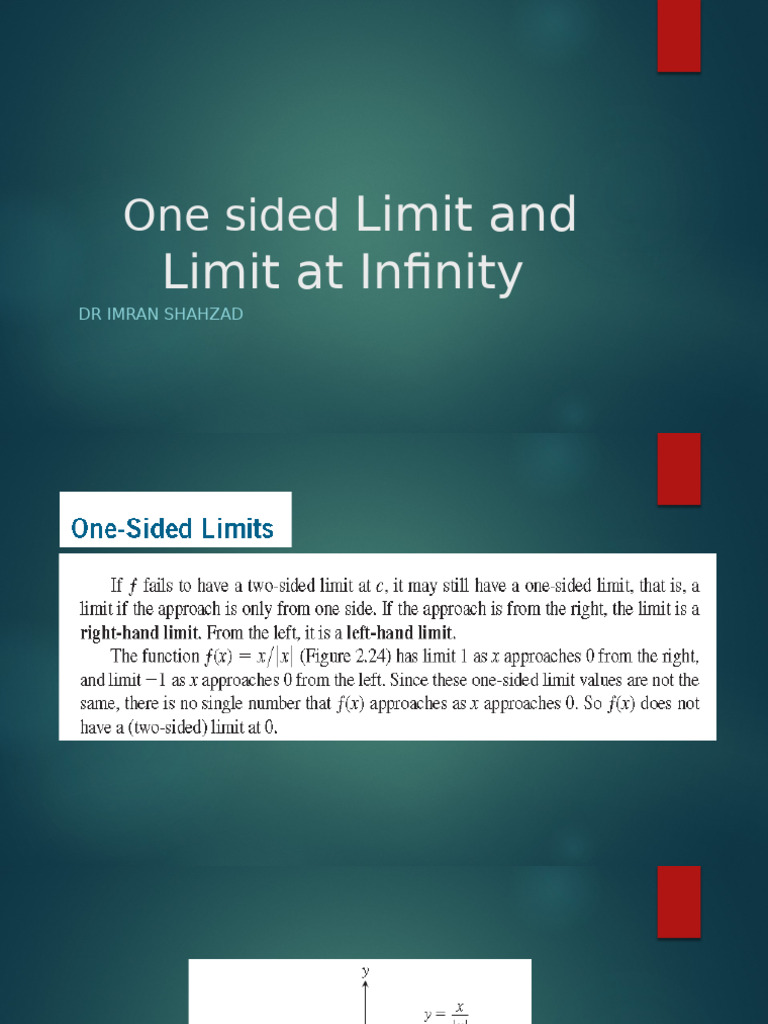 One Sided Limit and Limit at Infinity | PDF