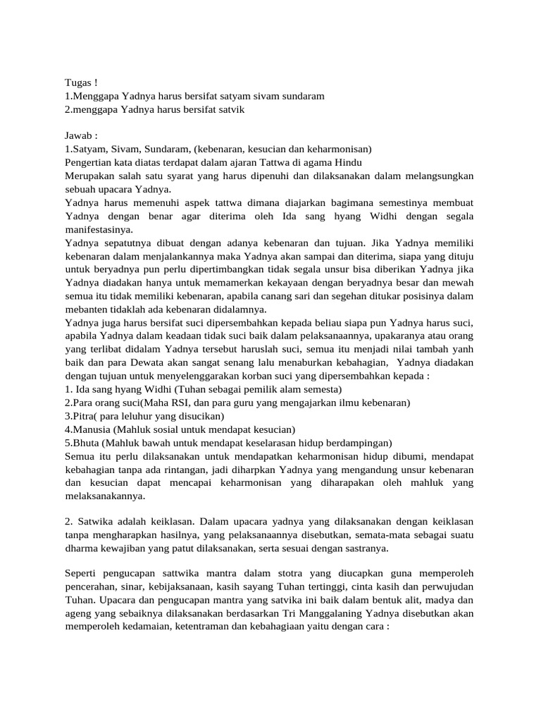 Yadnya Bersifat Sundaram | PDF