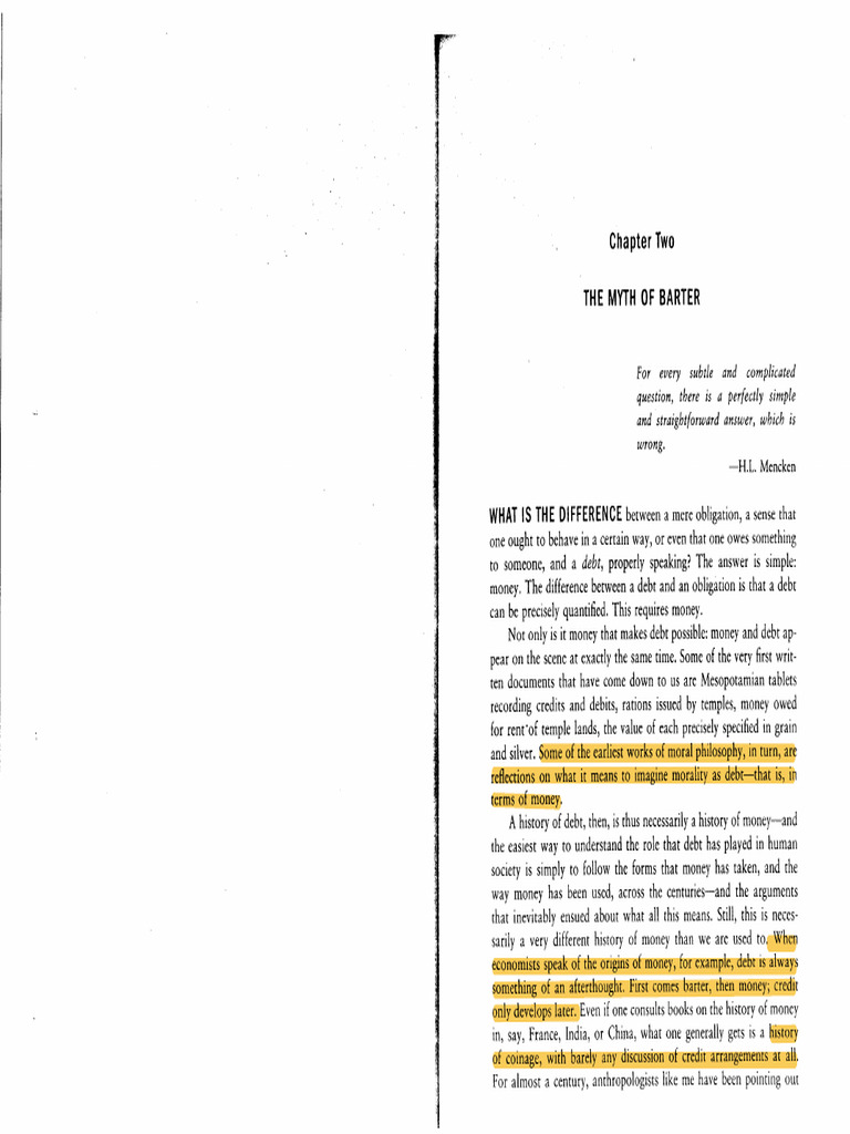 Graeber 2011 The Myth of Barter | PDF