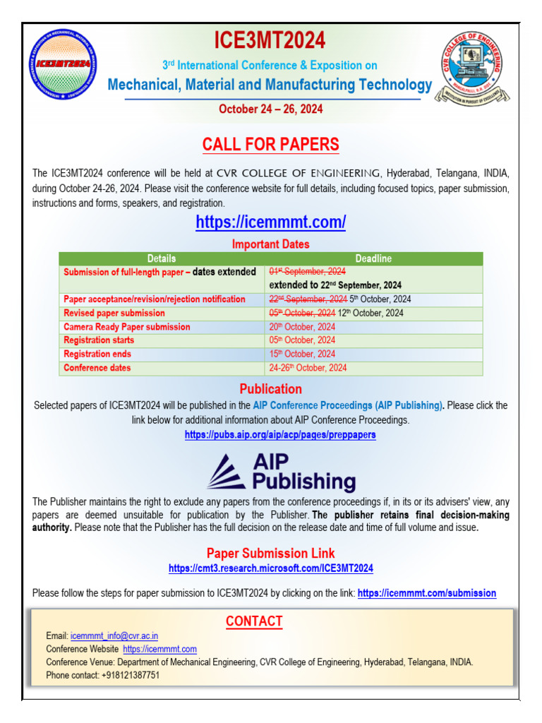 ICE3MT2024 - Brief Flyer - Revised | PDF