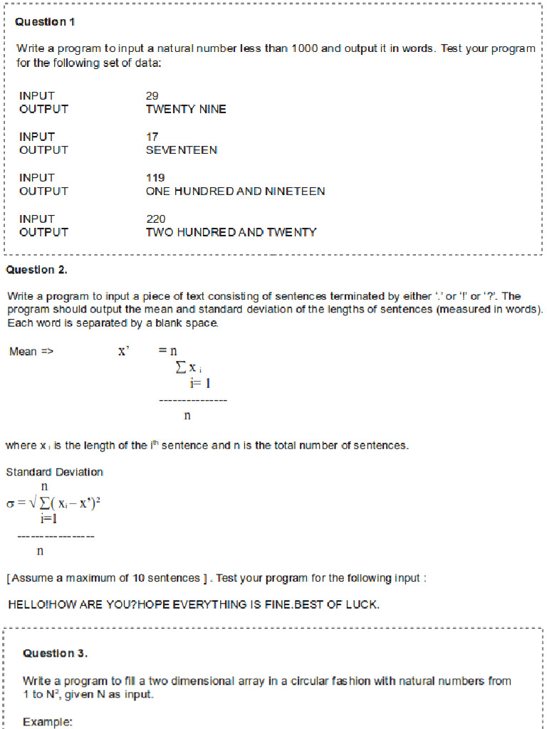 ISC 1998 Computer Science Paper 2 Practical | PDF