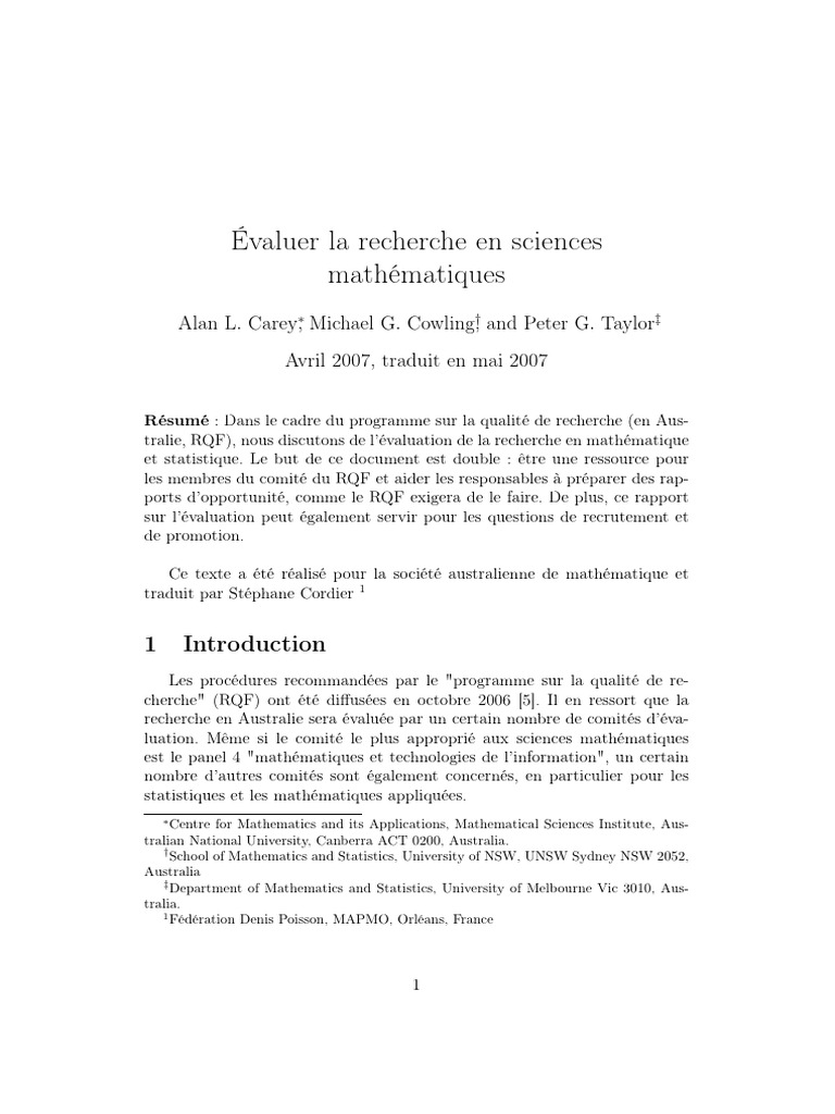 Eval Math Australie French | PDF