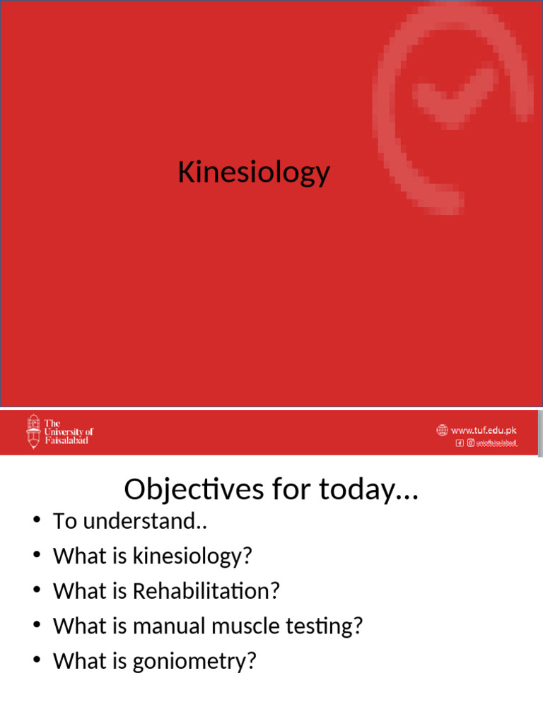 Introductory Lecture of Kinesiology | PDF
