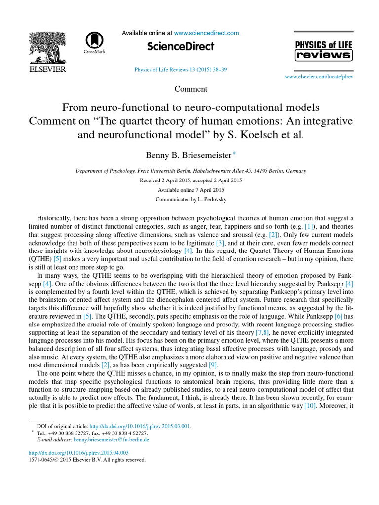 Briesemeister 2015 From Neuro-Functional To Neuro-Computational Models | PDF