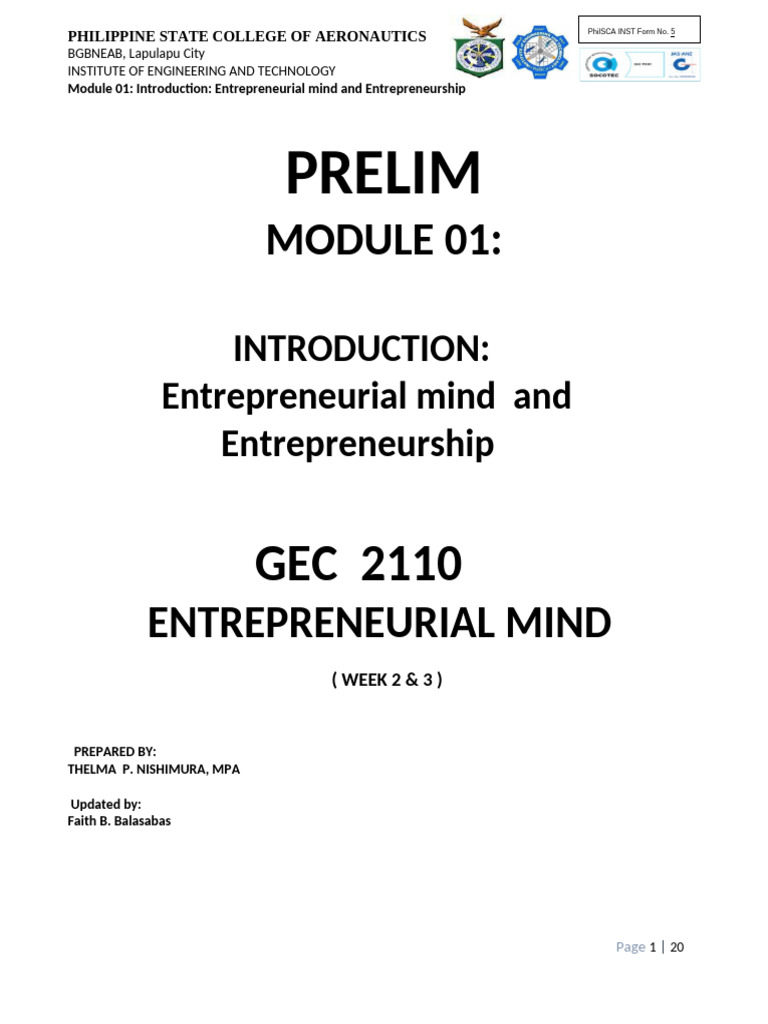 GEC 2110 MODULE 1 Prelim | PDF