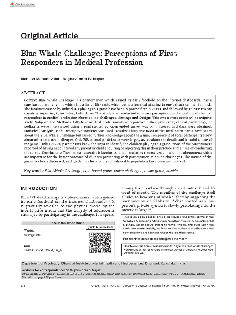 Blue Whalw Challenge | PDF